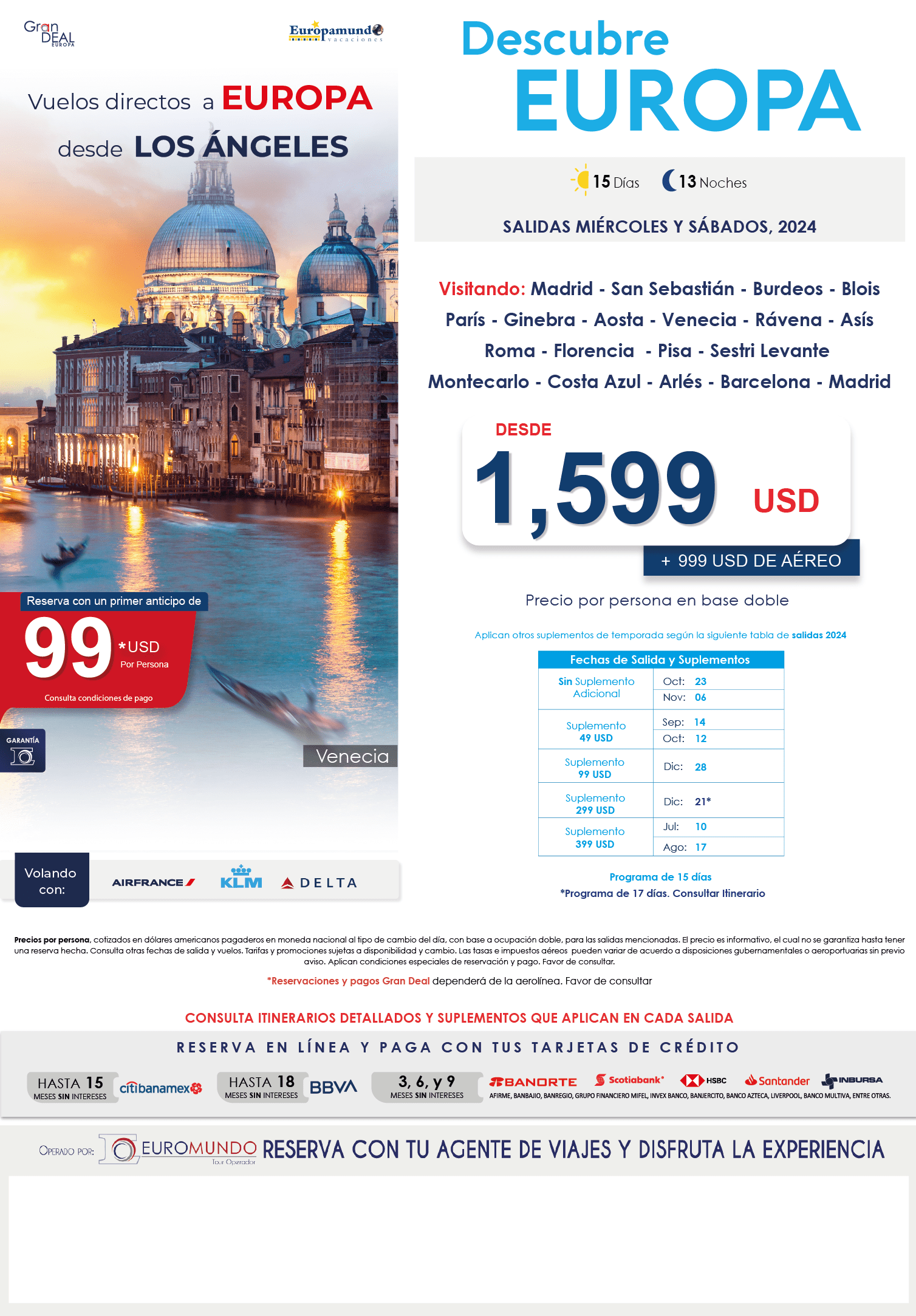 Euromundo es el mayor Operador Turístico de México.